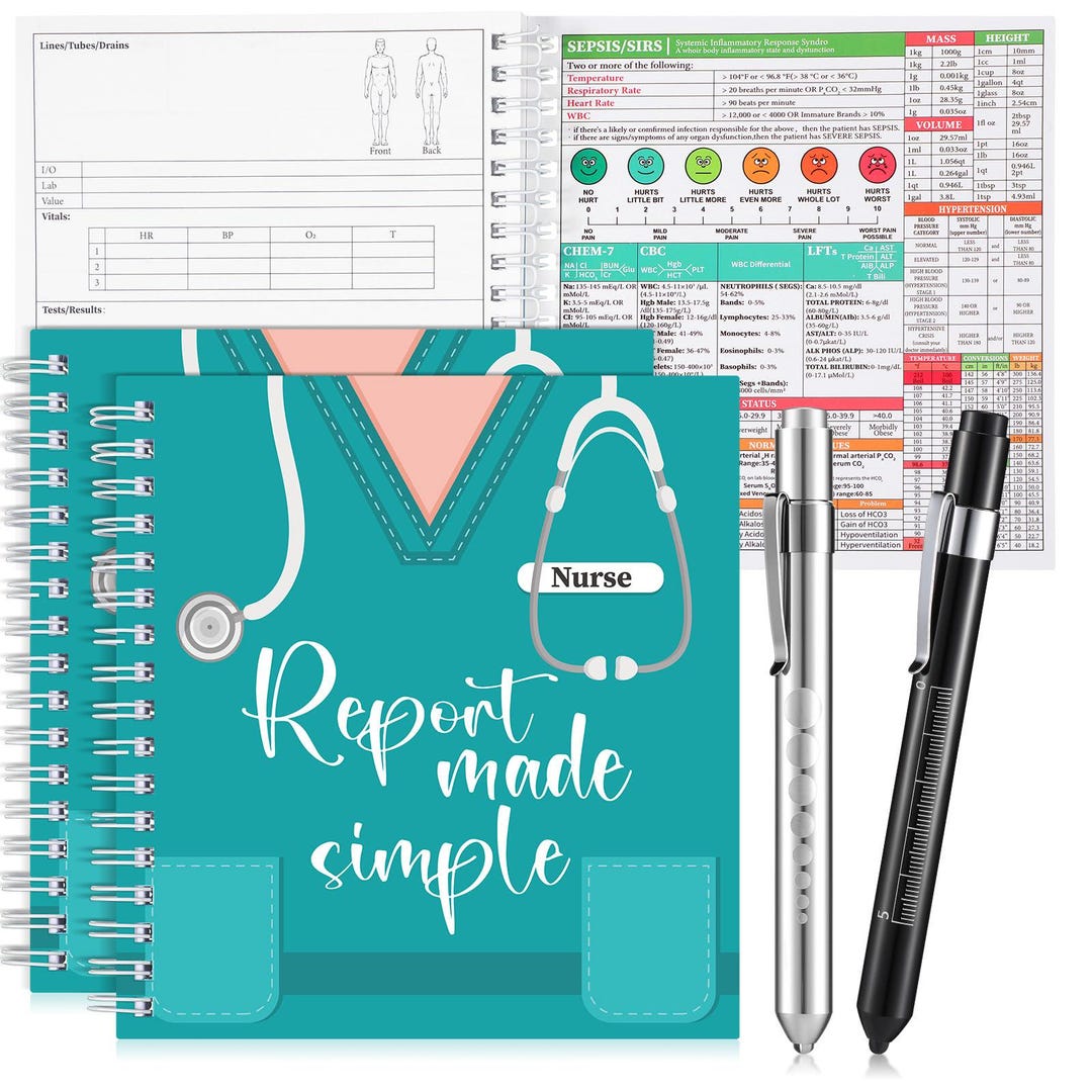 Nurse Report Notebooks (4 Pcs) With Pen Lights: Student Essentials - Etsy