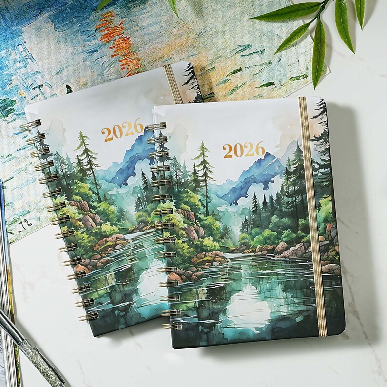 2026 Monthly Planner: Green Forest Cover, 6.3" X 8.4" - Etsy