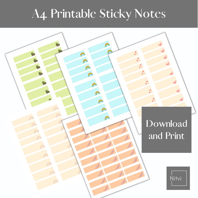 Printable Sticky Notes Printable Planner Cards Printable Planner ...
