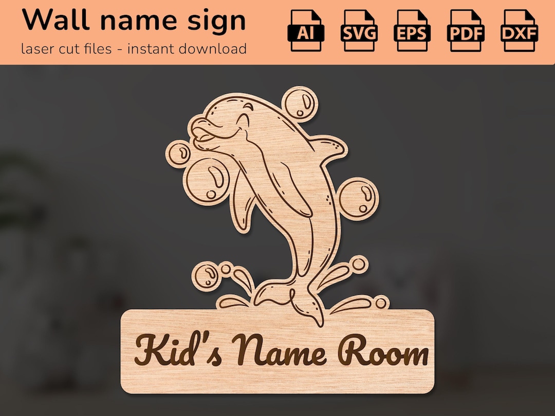 Sea Life Dolphin Name Sign | Interior Decor | Laser Cut Design | for ...