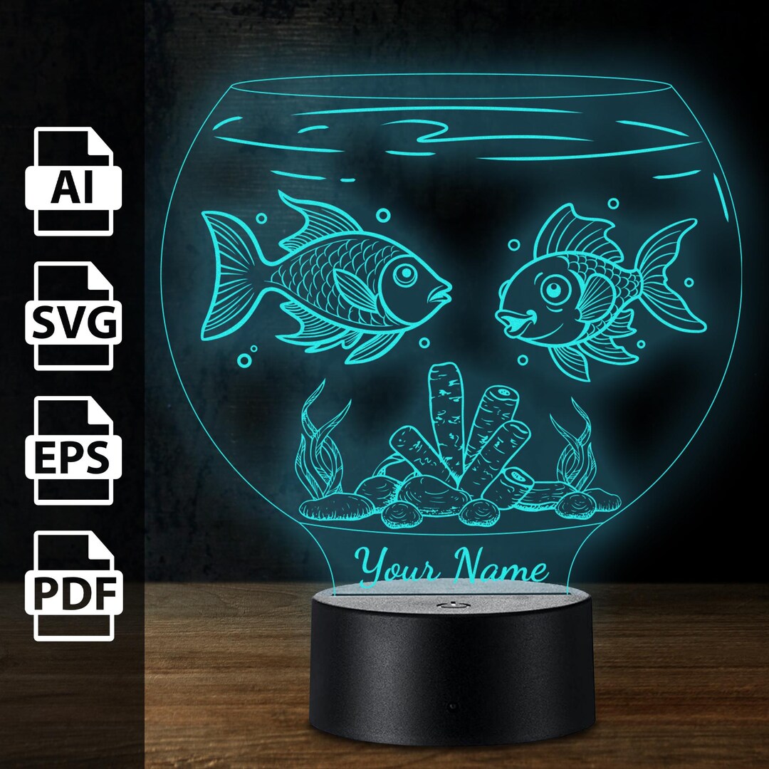Aquarium Ball Ocean Sealife Fish Personalized 3D Lamp Acrylic Led Light ...