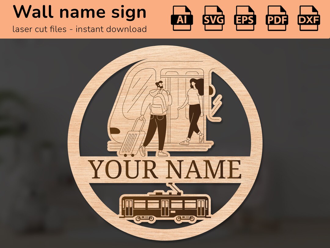 Tram Railway Name Sign | Interior Decor | Laser Cut Design | for Kids ...