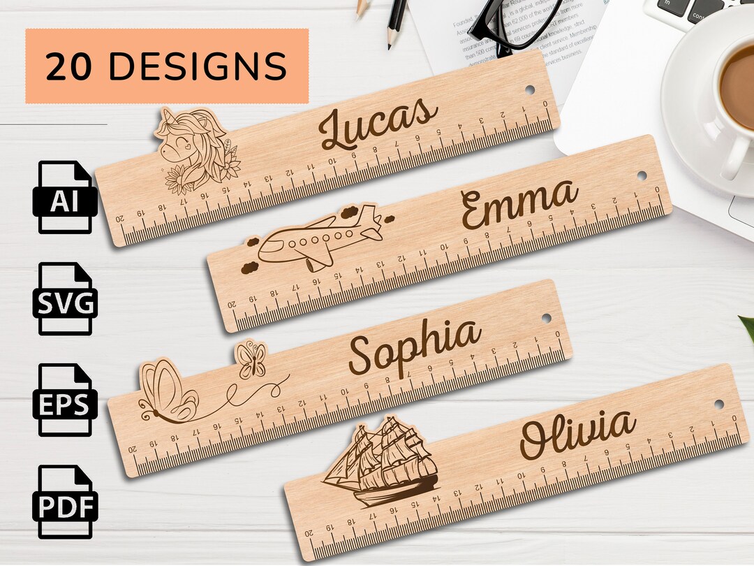 Laser Cut Wooden RULER for Kids School Teacher Svg Pdf Ai Eps File ...
