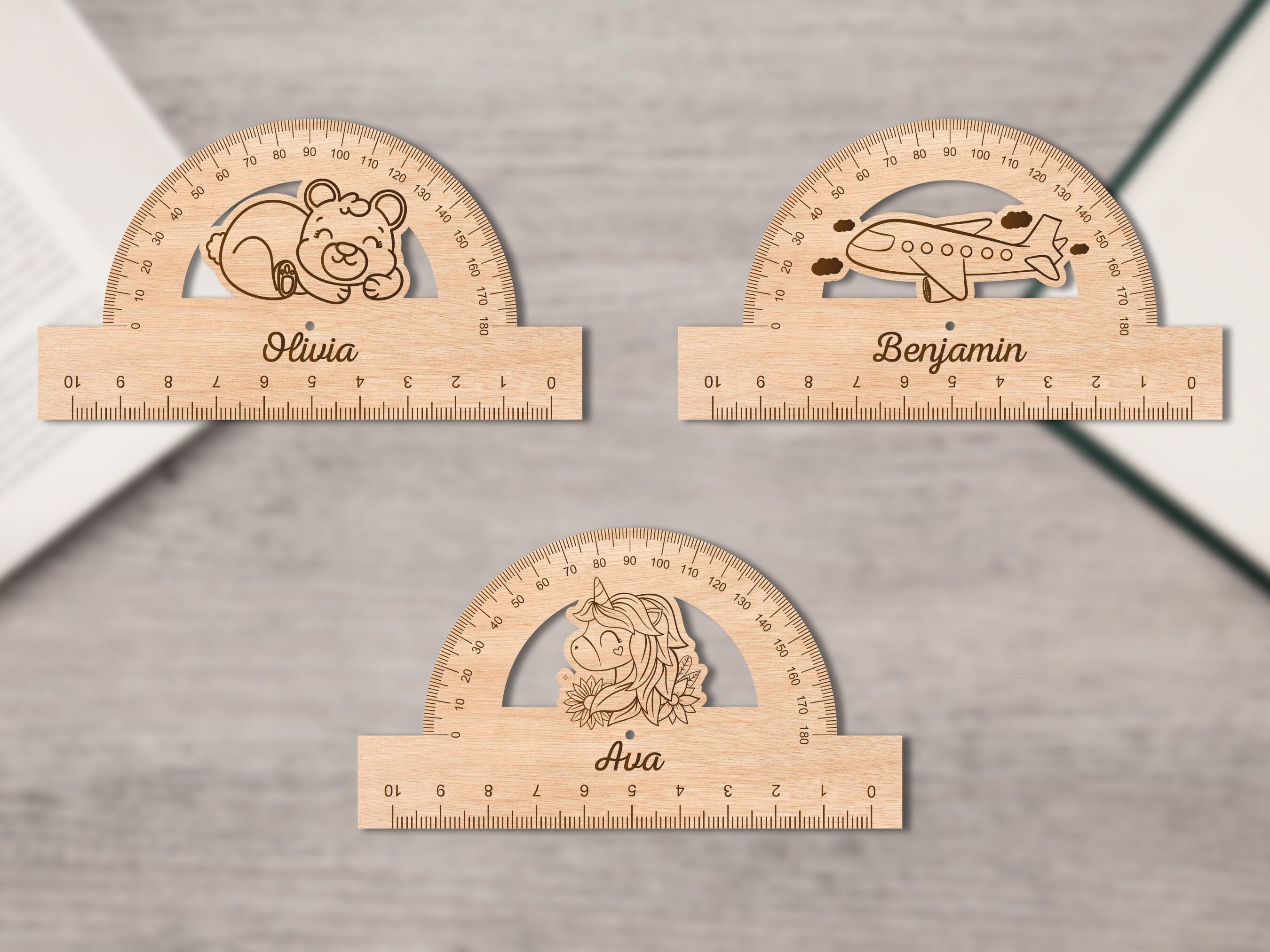 Protactor RULER Laser Cut File for Kids School Teacher Svg | Pdf | Ai ...