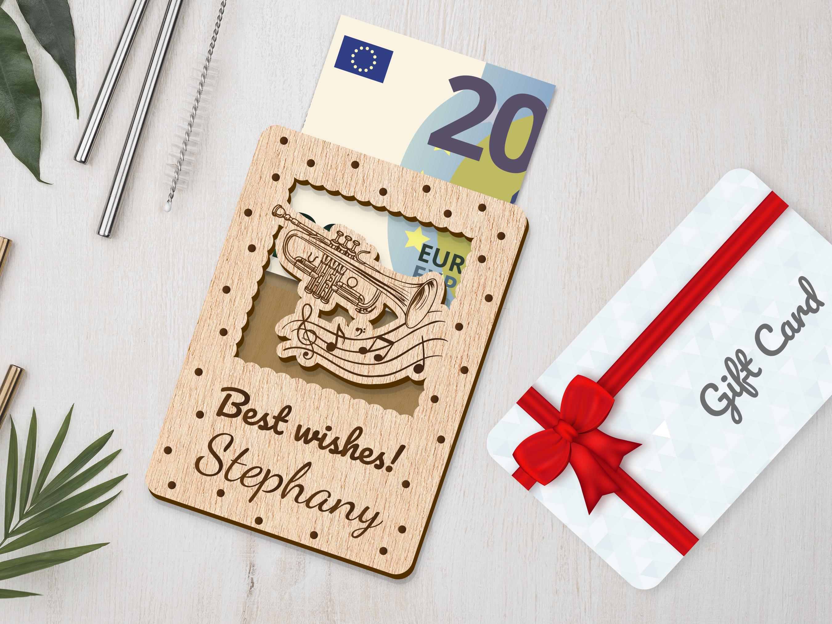 Personalized Trumpet Music Notes Case Gift Card Holder Money | Name ...