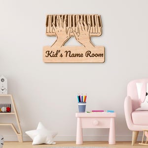 Piano Keyboard Music Name Sign | Interior Decor | Laser Cut Design ...