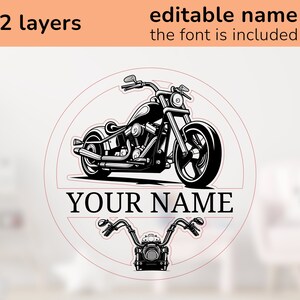 Chopper Motorcycle Rider Nursery Wall Name Sign | Interior Decor ...
