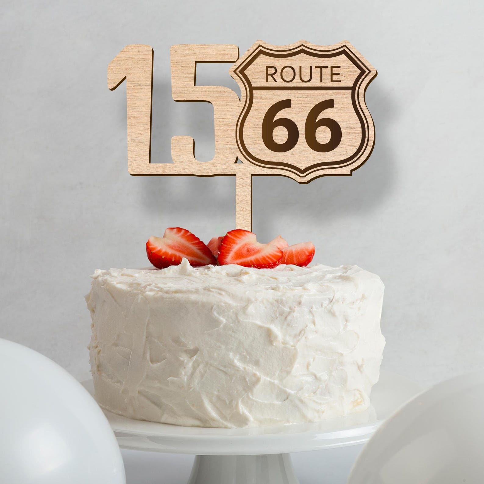 ROUTE 66 Cake Topper Birthday | Anniversary Decor | Laser Cut Design ...