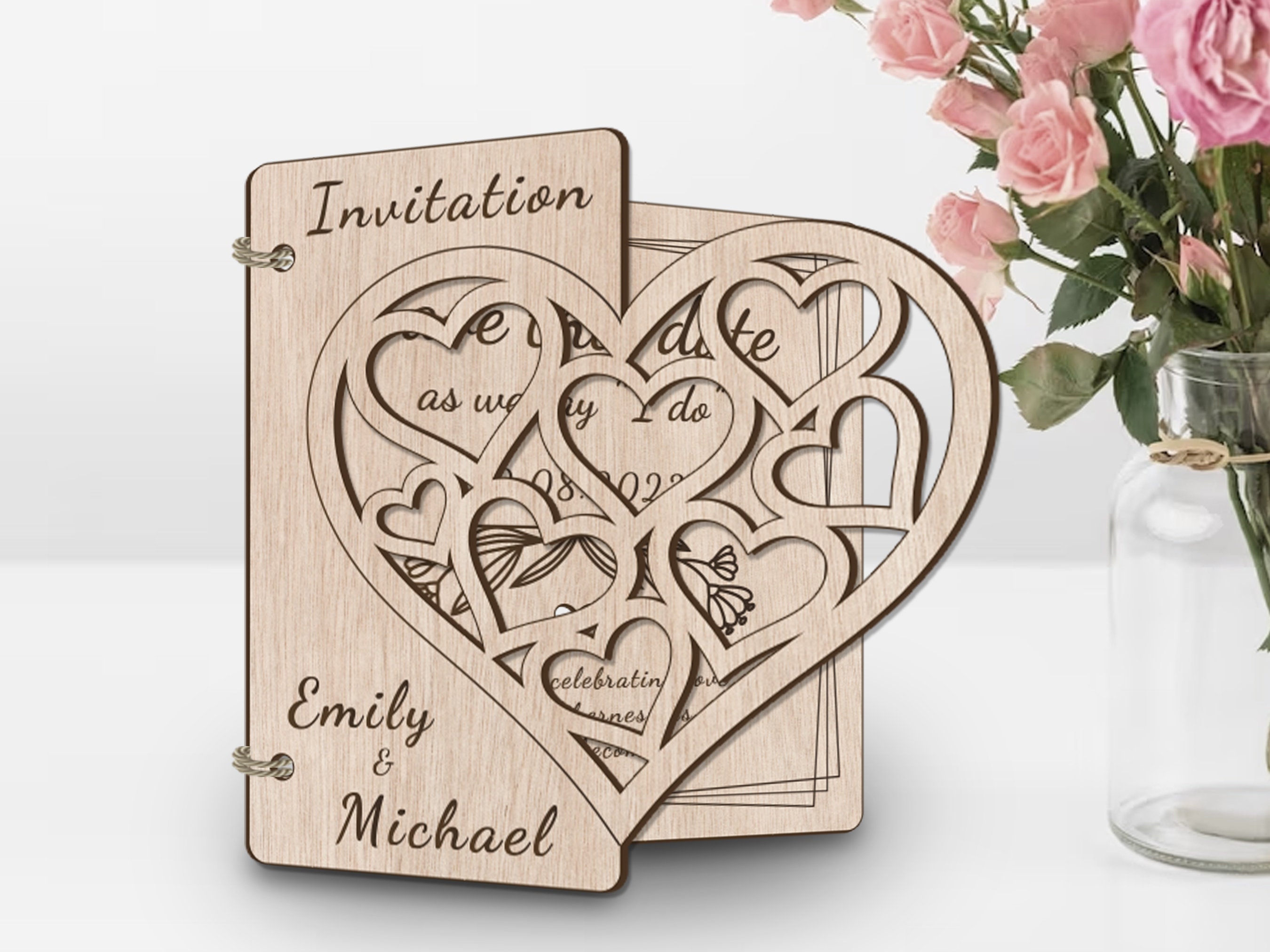 Invitation Lasercut File for Wedding Birthday Engagement Baby Shower ...