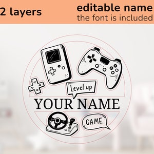 Video Game Gaming Gamer Name Sign | Interior Decor | Laser Cut Design ...
