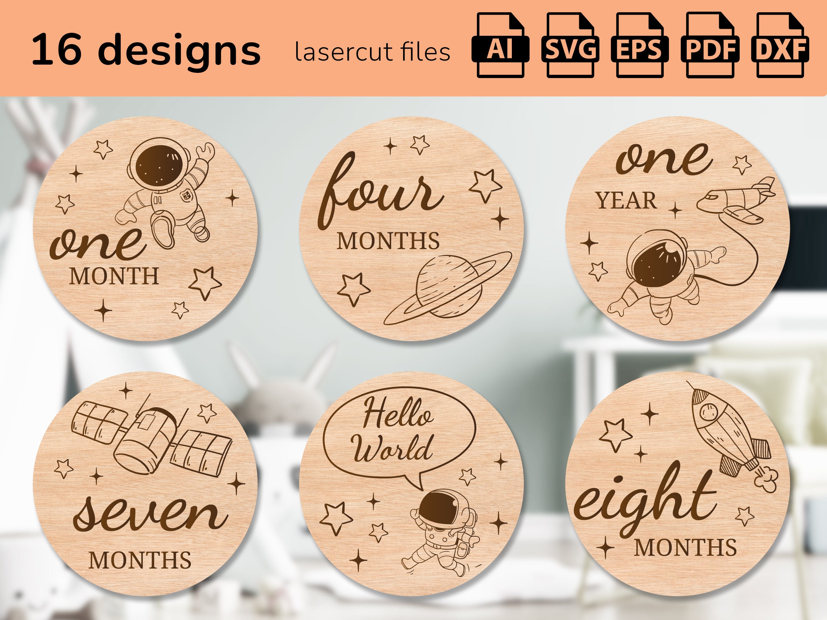 Galaxy Space Milestone SVG Baby Milestone Digital Cut File Glowforge SVG File Laser Cutting - Etsy