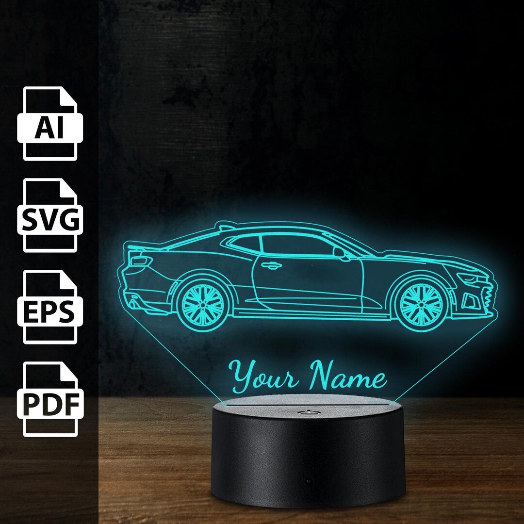 Chevrolet Camaro ZL1 American Muscle Car Personalized 3D Lamp Acrylic ...