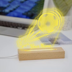 Football Ball Kick Soccer Personalized 3D Lamp Acrylic Led Light ...