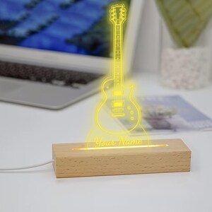Electric Guitar Music Personalized 3D Lamp Acrylic Led Light | Laser ...
