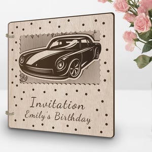 Car Invitation Lasercut File for Birthday Engagement Baby Shower Bridal ...