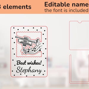 Personalized Trumpet Music Notes Case Gift Card Holder Money | Name ...