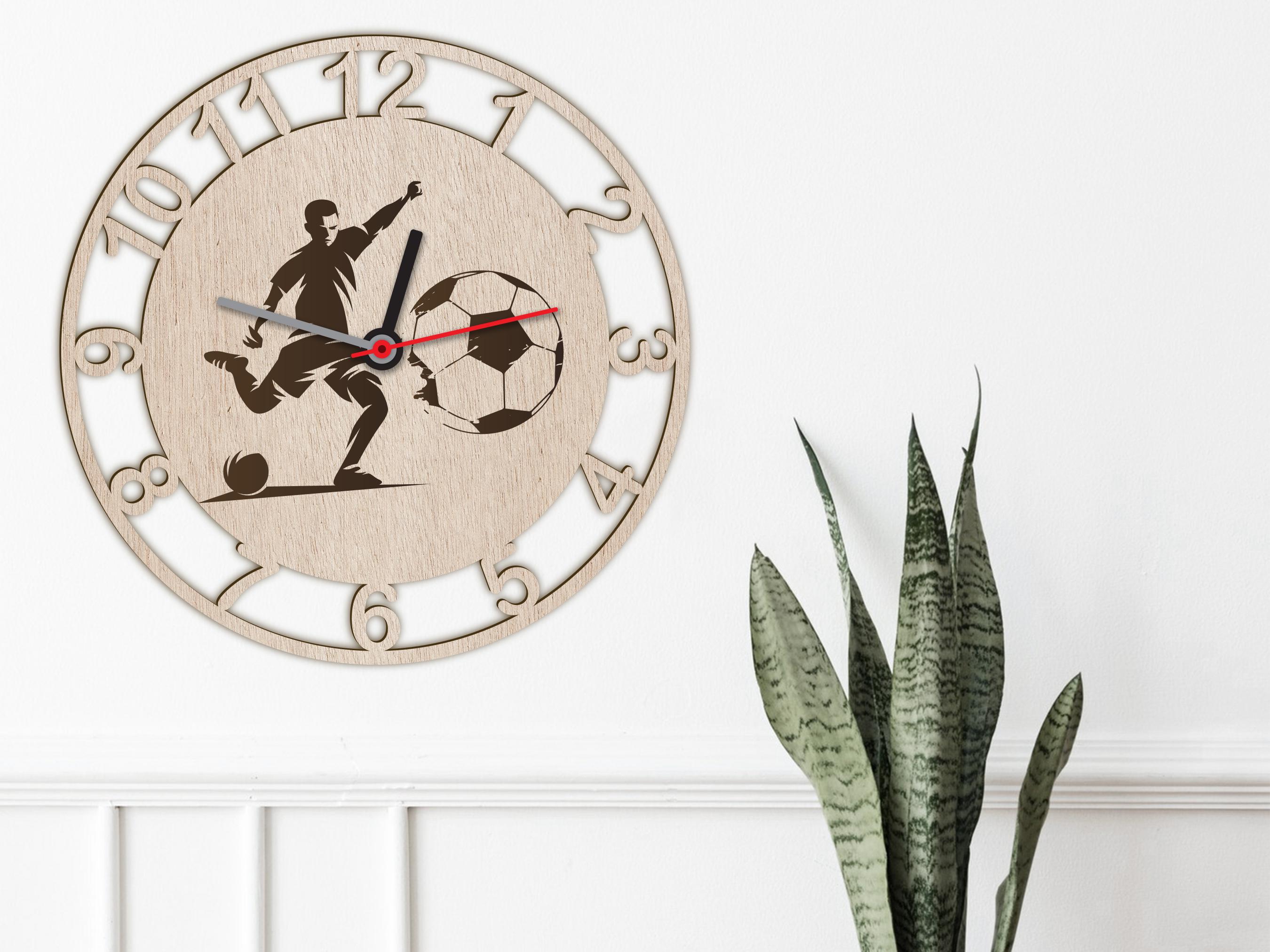 Soccer Football Clock Wall Sign | Interior Decor | Laser Cut Design ...
