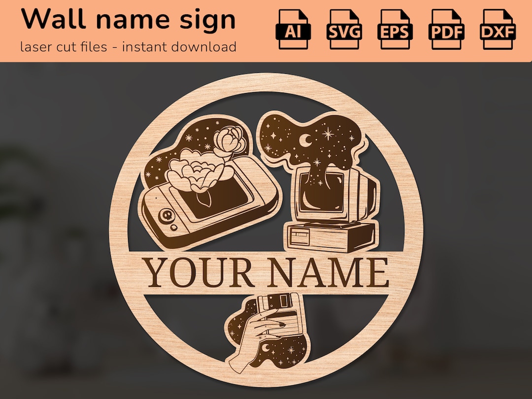 Retro Video Game Gaming Gamer Name Sign | Interior Decor | Laser Cut ...