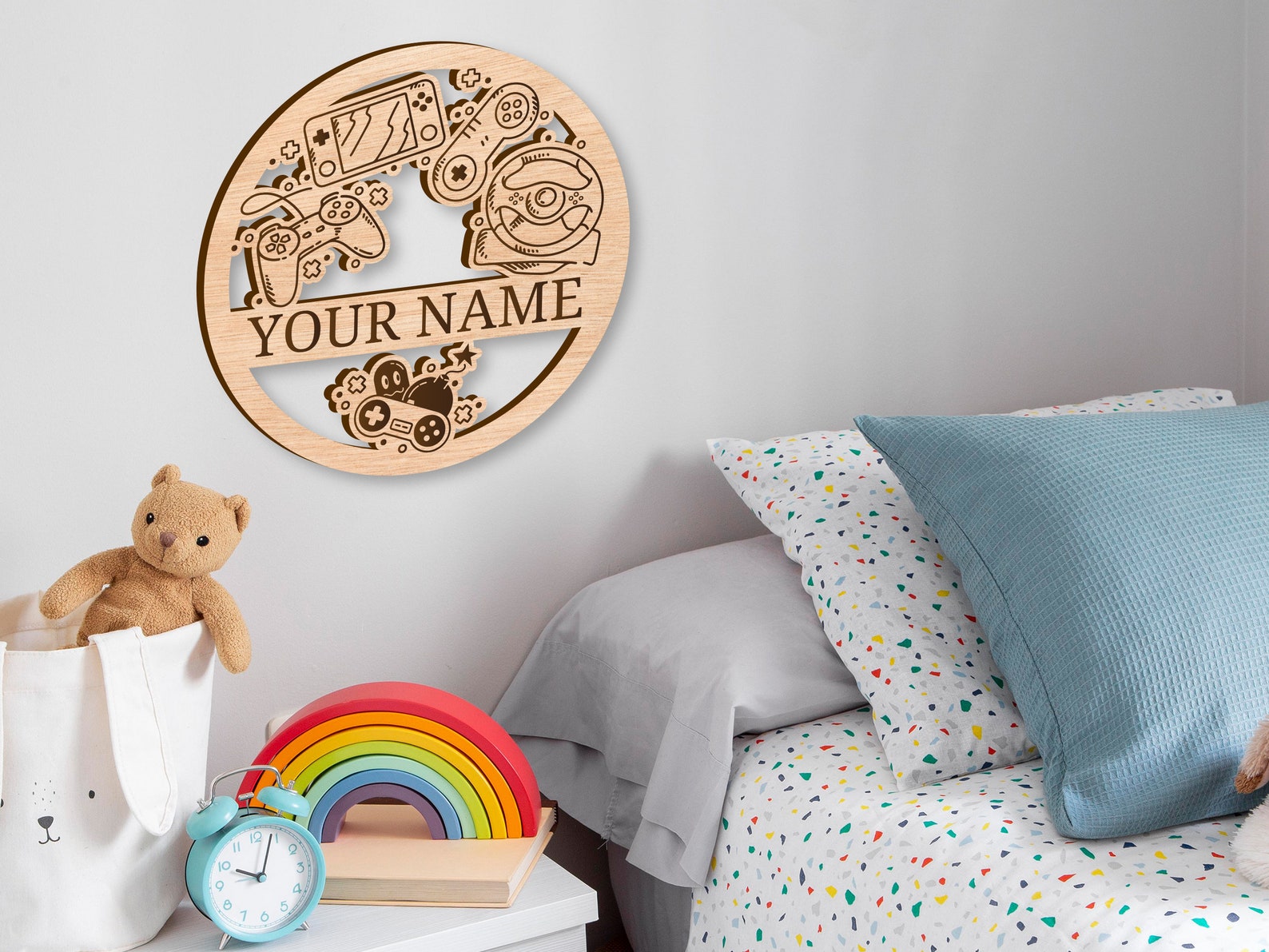 Gamepads Video Game Gaming Gamer Name Sign | Interior Decor | Laser Cut ...