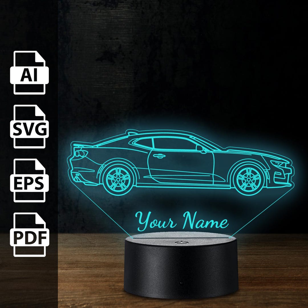 Chevrolet Camaro SS American Muscle Car Personalized 3D Lamp Acrylic ...
