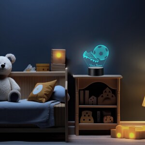 Football Soccer Personalized 3D Lamp Acrylic Led Light | Laser Cut ...