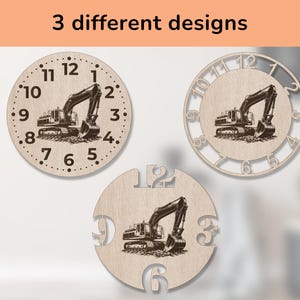 Excavator Construction Clock Wall Sign | Interior Decor | Laser Cut ...