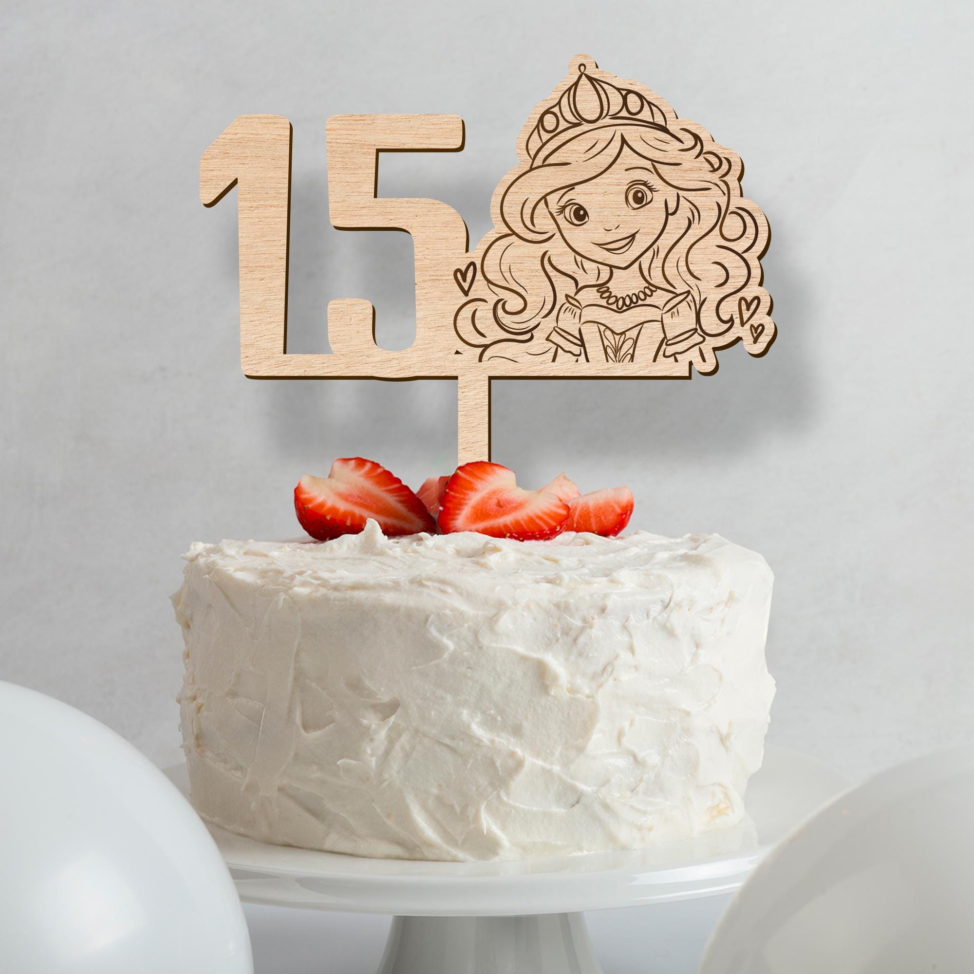 PRINCESS Cake Topper Birthday | Anniversary Decor | Laser Cut Design ...