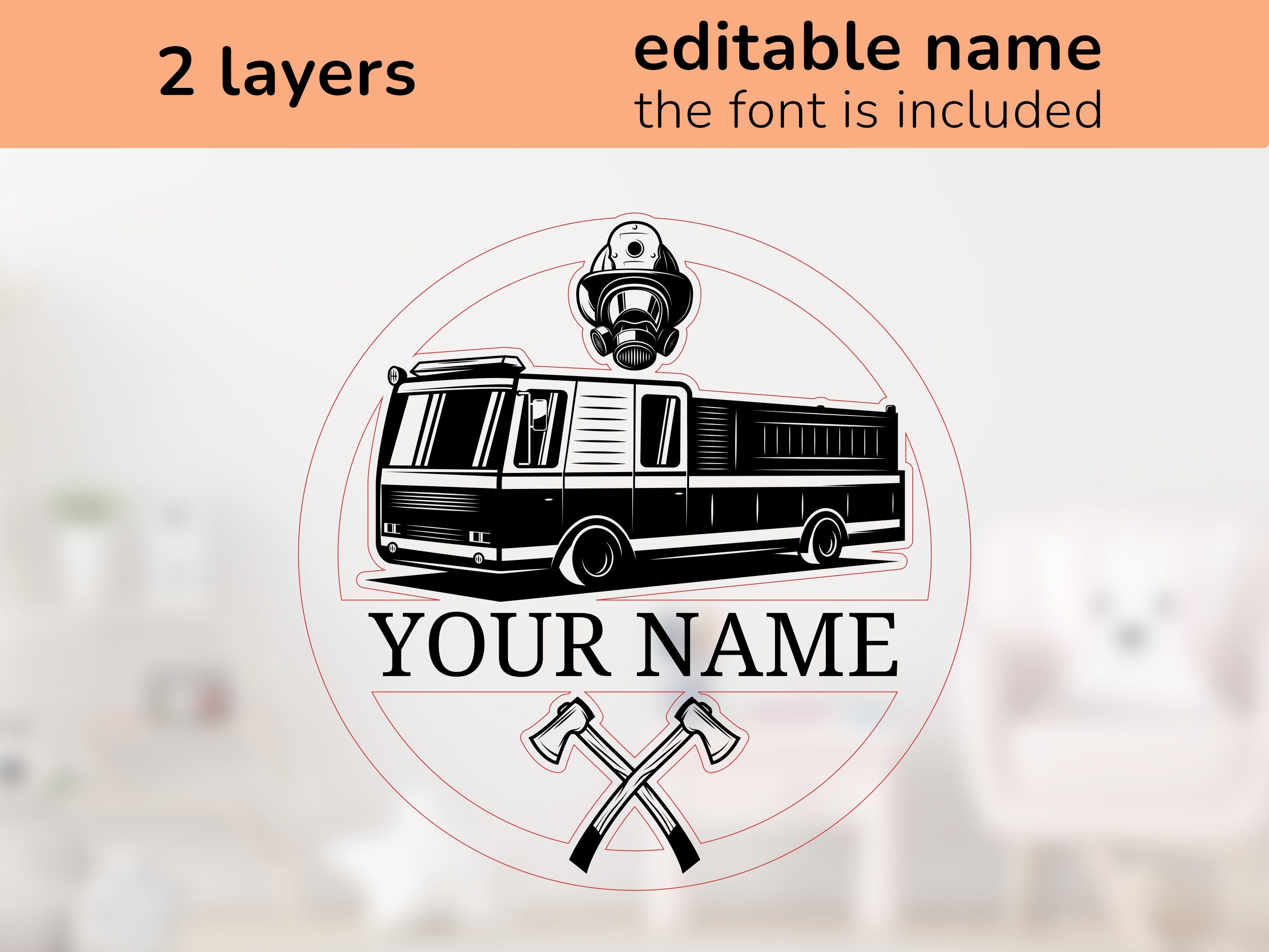 Firefighter Fireman Name Sign Fire Truck Interior Decor - Etsy