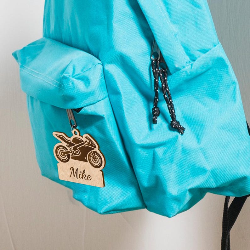 Motorbike Keychain Key Ring Charm | Personalized Name Sign | Laser Cut ...