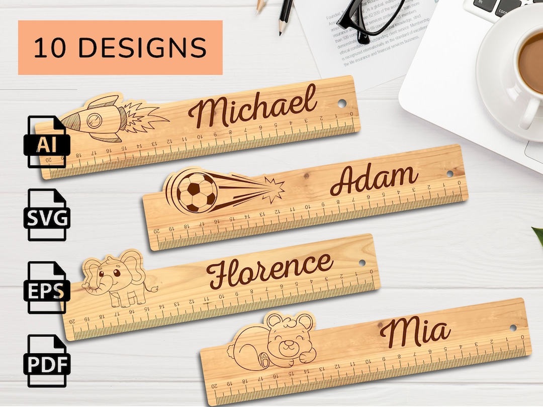 Laser Cut Wooden RULER for Kids School Teacher Svg | Pdf | Ai | Eps ...