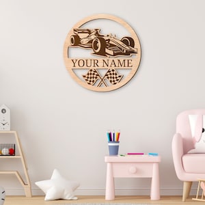 Formula Race Car Name Sign Vehicles Road Route | Interior Decor | Laser ...