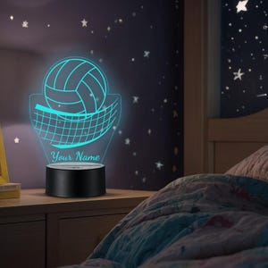 Volleyball Ball Sport Personalized 3D Lamp Acrylic Led Light | Laser ...