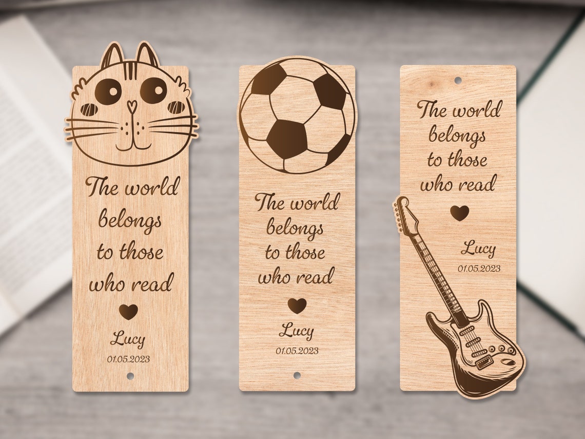 Laser Cut Wooden Bookmarks Svg Pdf Ai Eps File Engraved - Etsy