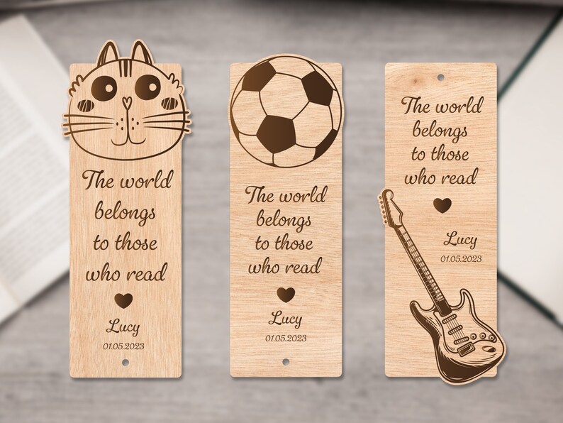Laser Cut Wooden Bookmarks Svg Pdf Ai Eps File Engraved - Etsy