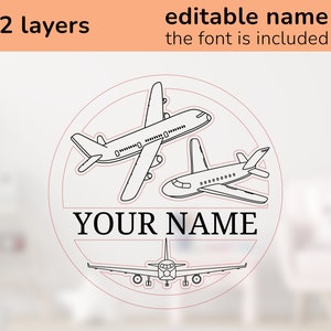 Airplanes Aircrafts Flying Nursery Wall Name Sign | Interior Decor ...