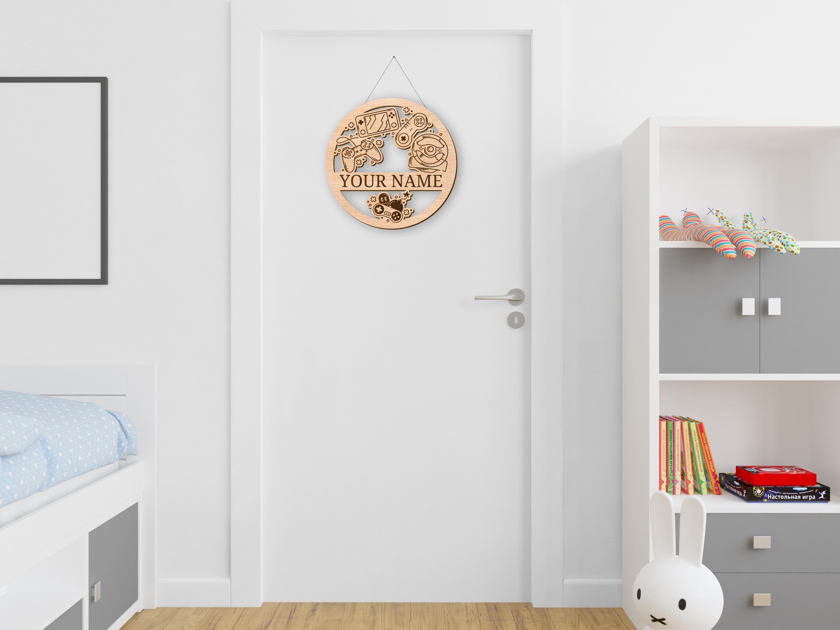 Gamepads Video Game Gaming Gamer Name Sign Interior Decor Laser Cut ...