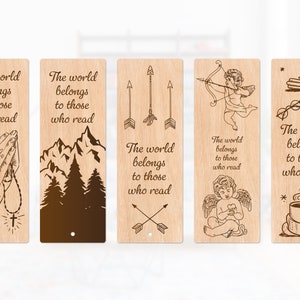 Bookmark Bundle Set of 20 Svg Wooden Template Engraved Laser Cut Files ...