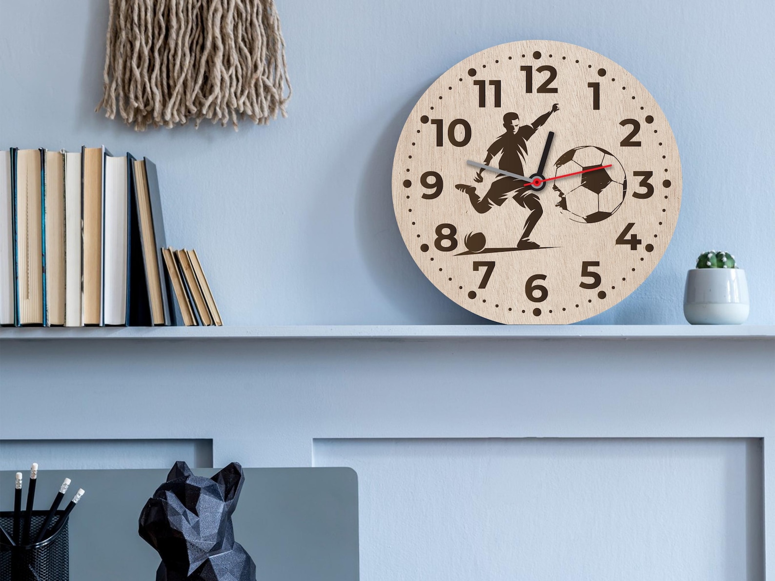 Soccer Football Clock Wall Sign | Interior Decor | Laser Cut Design ...