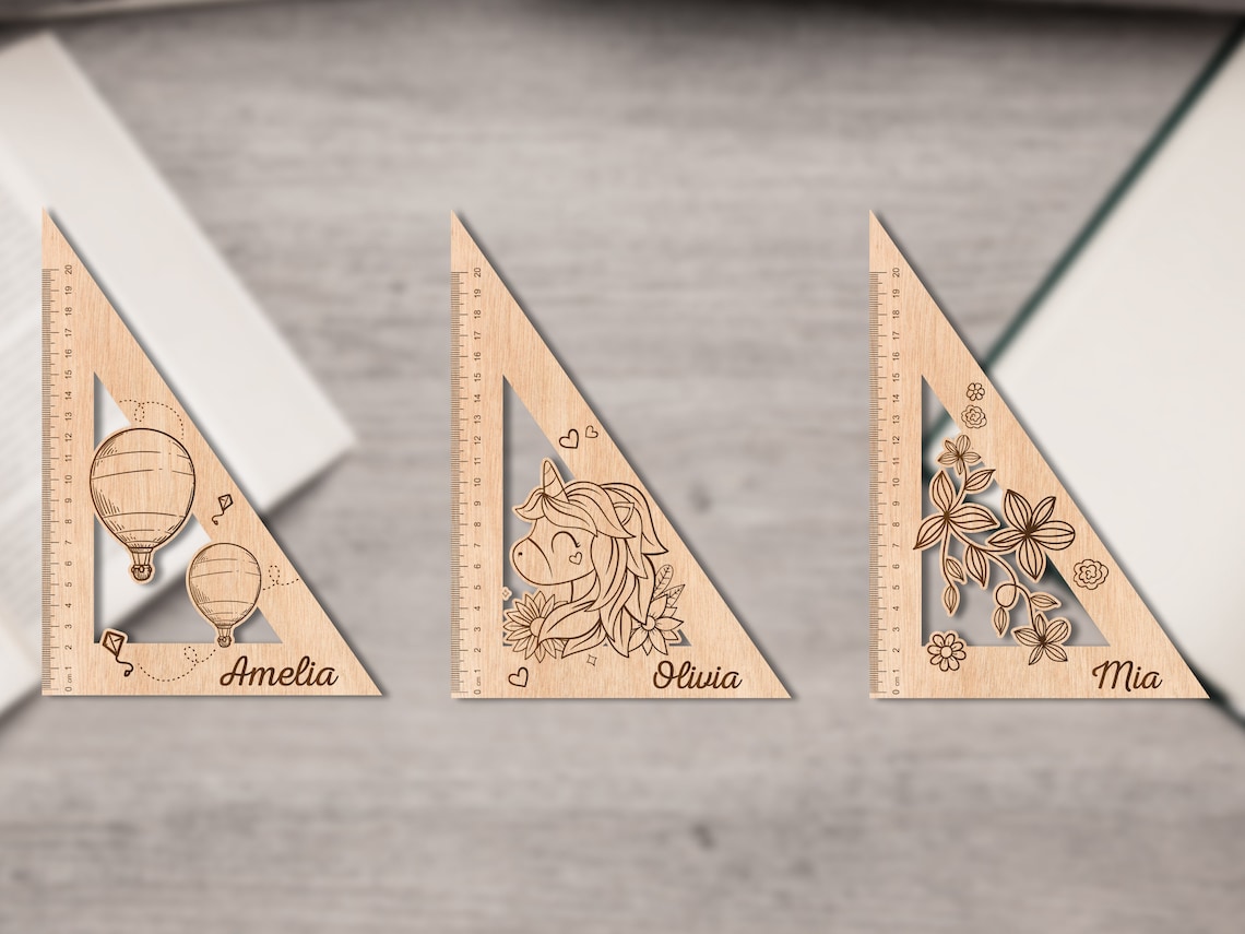 Triangle Ruler for Kids | School Teacher Svg Pdf Ai Eps File Engraved ...