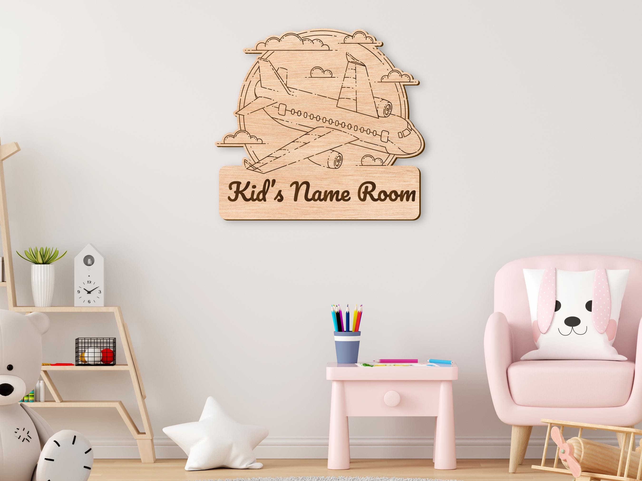 Airplane Name Sign Interior Decor Laser Cut Design for Kids Ai, EPS ...