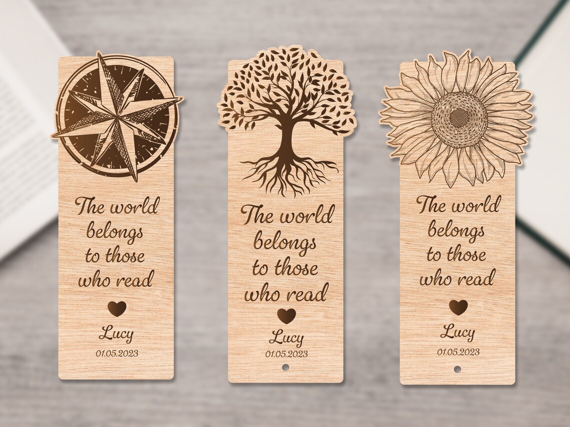 Laser Cut Wooden Bookmarks Svg Pdf Ai Eps File Engraved - Etsy