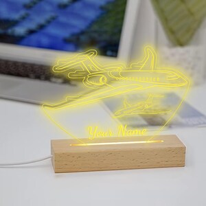 Airplane Aircraft Personalized 3D Lamp Acrylic Led Light | Laser Cut ...
