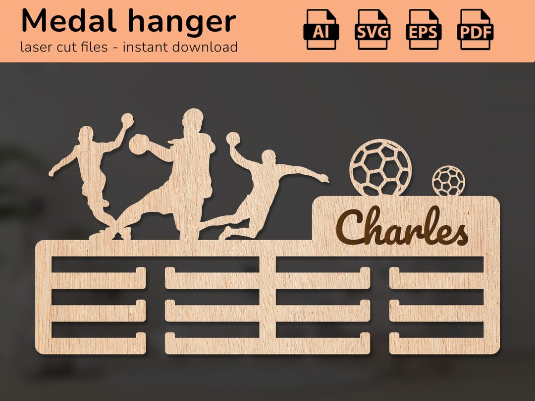 Handball Sport Medal Holder Hanger Wall Award Name Sign | Interior ...