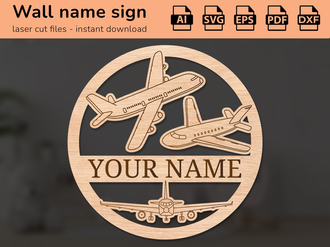Airplanes Aircrafts Flying Nursery Wall Name Sign | Interior Decor ...