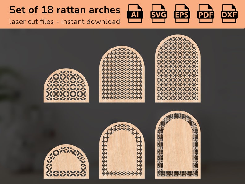 Rattan Arch SVG Laser Cut Files Arched Frame Backer Boho - Etsy
