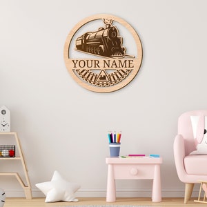 Train Locomotive Railway Name Sign | Interior Decor | Laser Cut Design ...