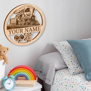 Train Railway Name Sign | Interior Decor | Laser Cut Design | for Kids ...