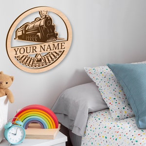 Train Locomotive Railway Name Sign | Interior Decor | Laser Cut Design ...