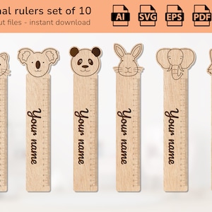 Animal Head Rulers- for Kids School Teacher Svg | Pdf | Ai | Eps File ...
