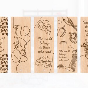 Bookmark Bundle Set of 20 Svg Wooden Template Engraved Laser Cut Files ...